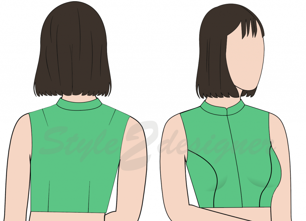 Mandarin Collar Blouse Pdf Pattern Download Style2designer